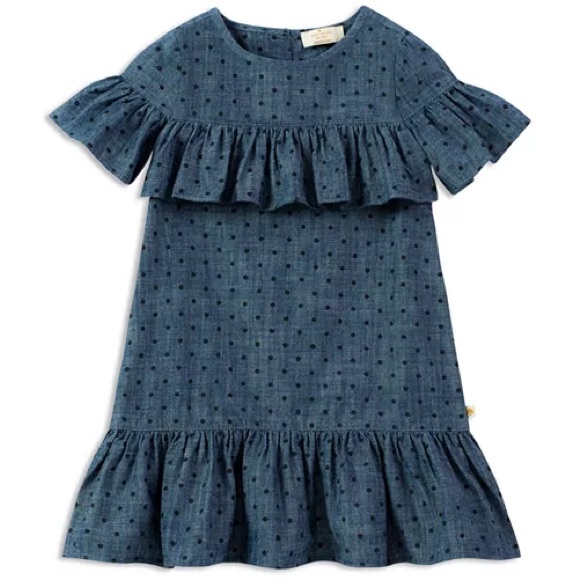 kate spade | Dresses | Kate Spade Girls Ruffled Polka Dot Chambray ...